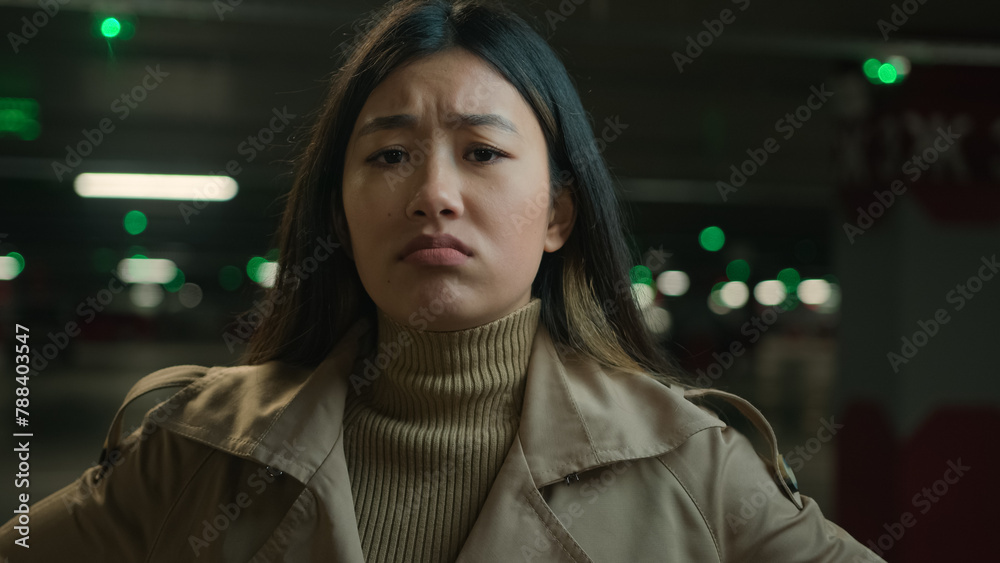 Fotografia do Stock: Stressed annoyed upset woman Asian girl student ...