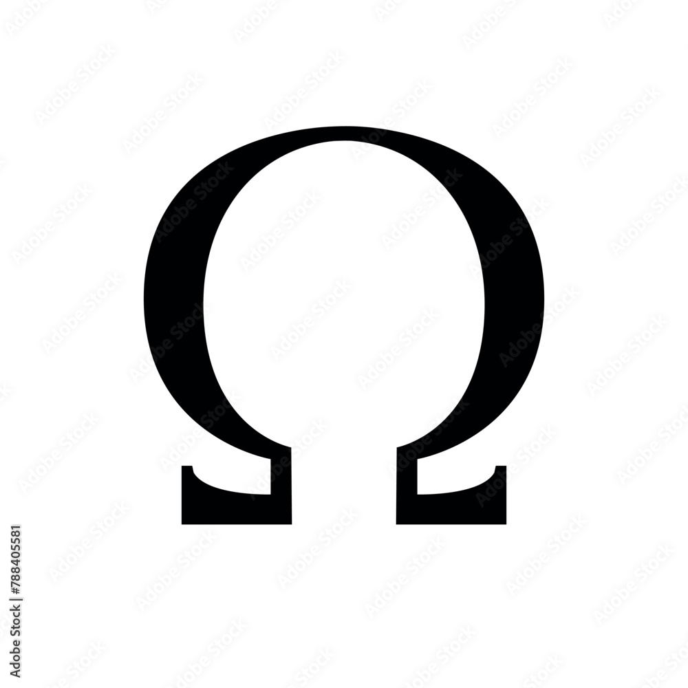 Vector illustration of Omega symbol on white background. Omega, vector ...