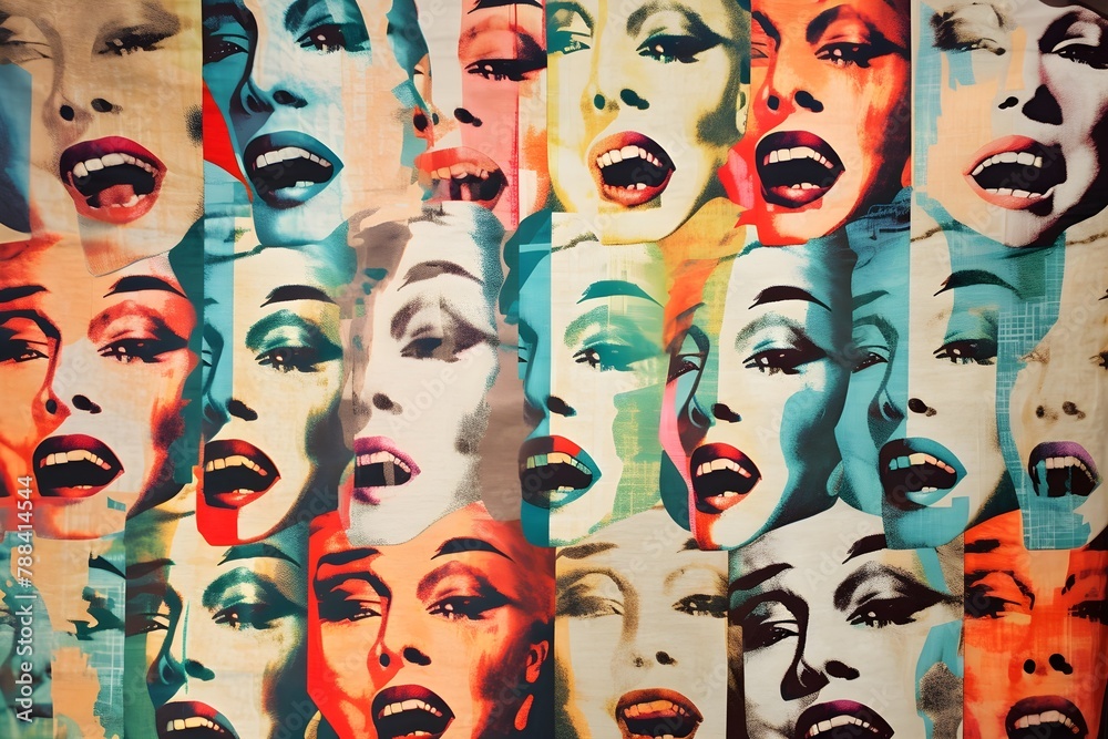 Mixed media surreal collage of retro nostalgic antique mannequins ...