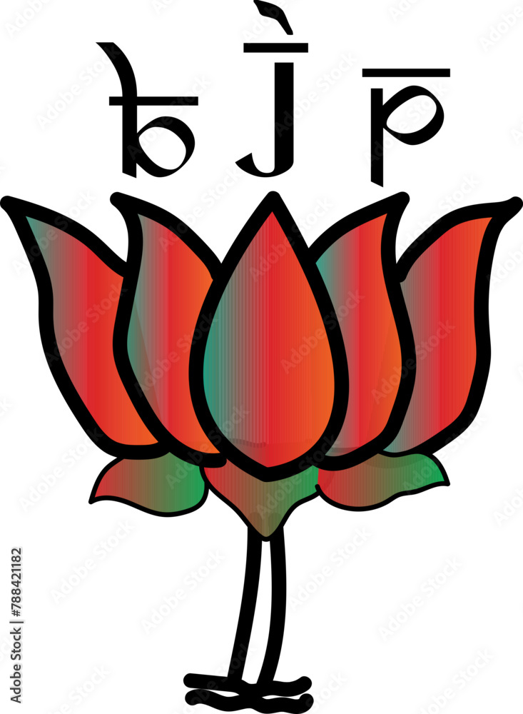 Bjp Lotus Royalty Vector Image Stock Vector | Adobe Stock
