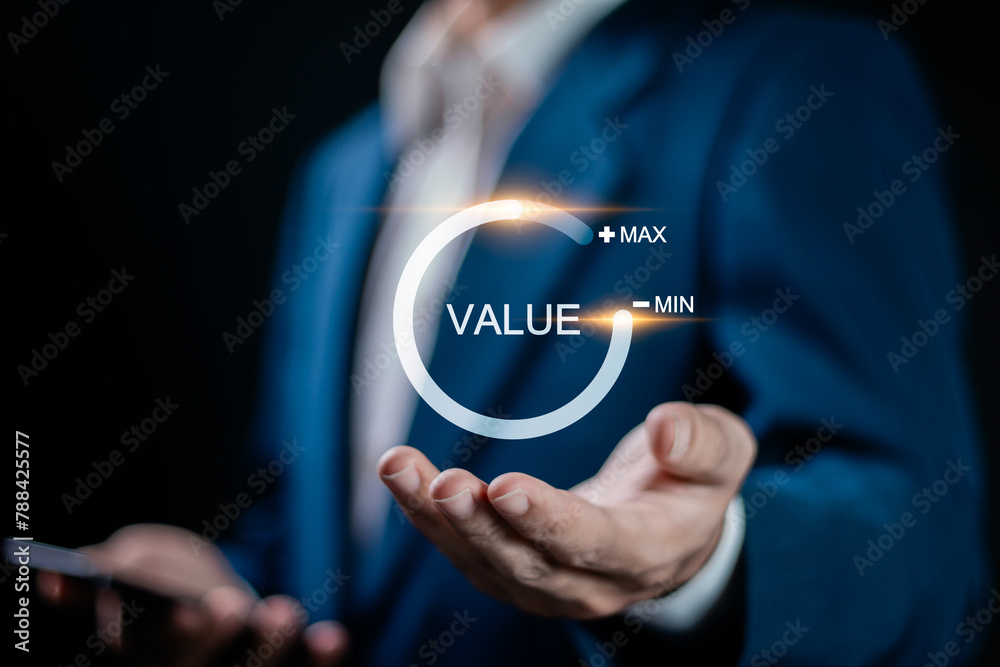 Growth value, increase value, value added or business growth concept ...