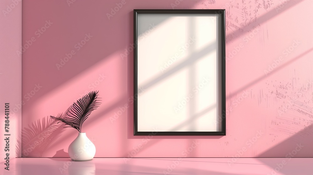Pink empty quote box with black frames for copy spase text Stock Photo ...