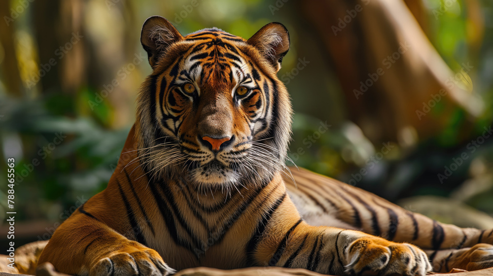 Tiger in zoo, portrait of a tiger plus those tags all evoke an image of ...