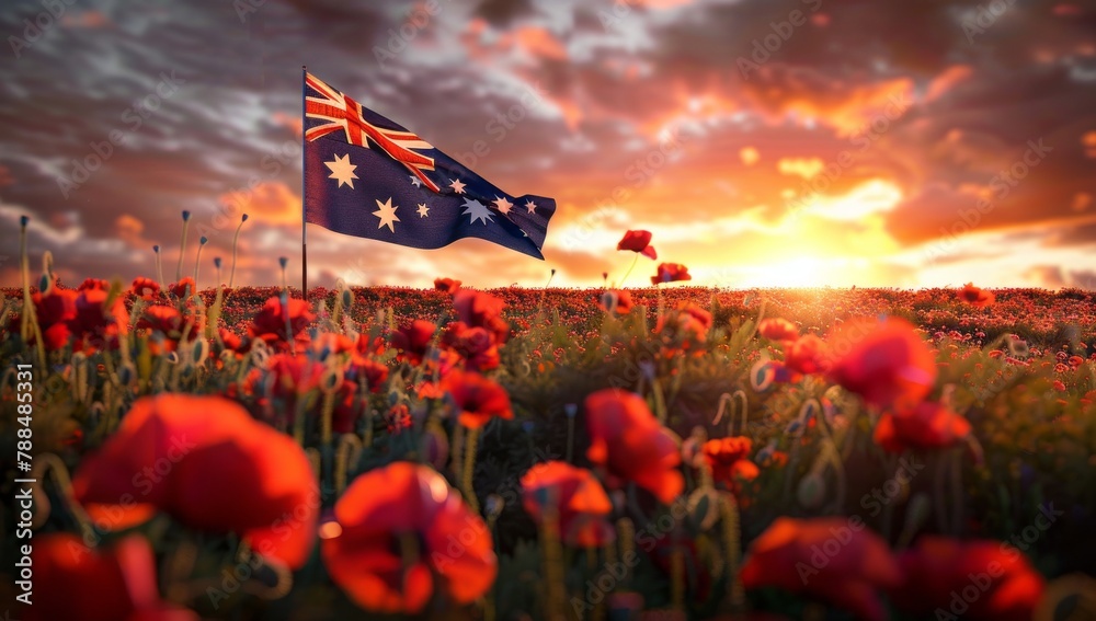 Realistic illustration for anzac day with the scene of a australian ...