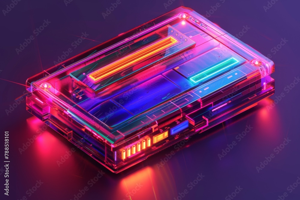 Design a pixel art representation of a digital wallet from a side angle ...