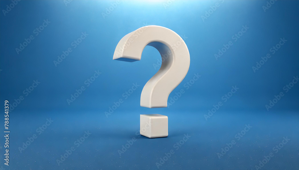 White question mark on blue background. 3D rendering. FAQ and QA. Problem solution. Stock Photo ...