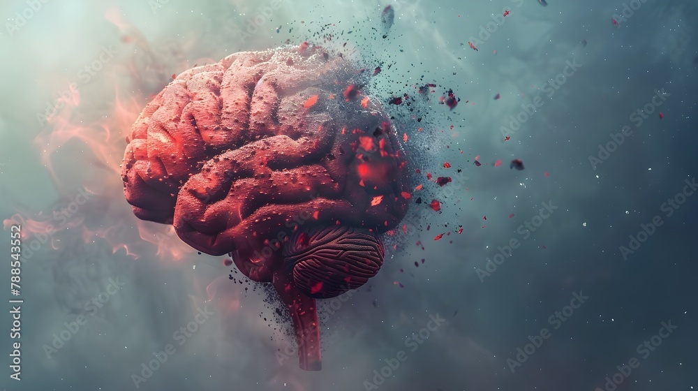 Brain and Heart Entangled in Smog and Dust,Symbolizing Stroke Risks ...