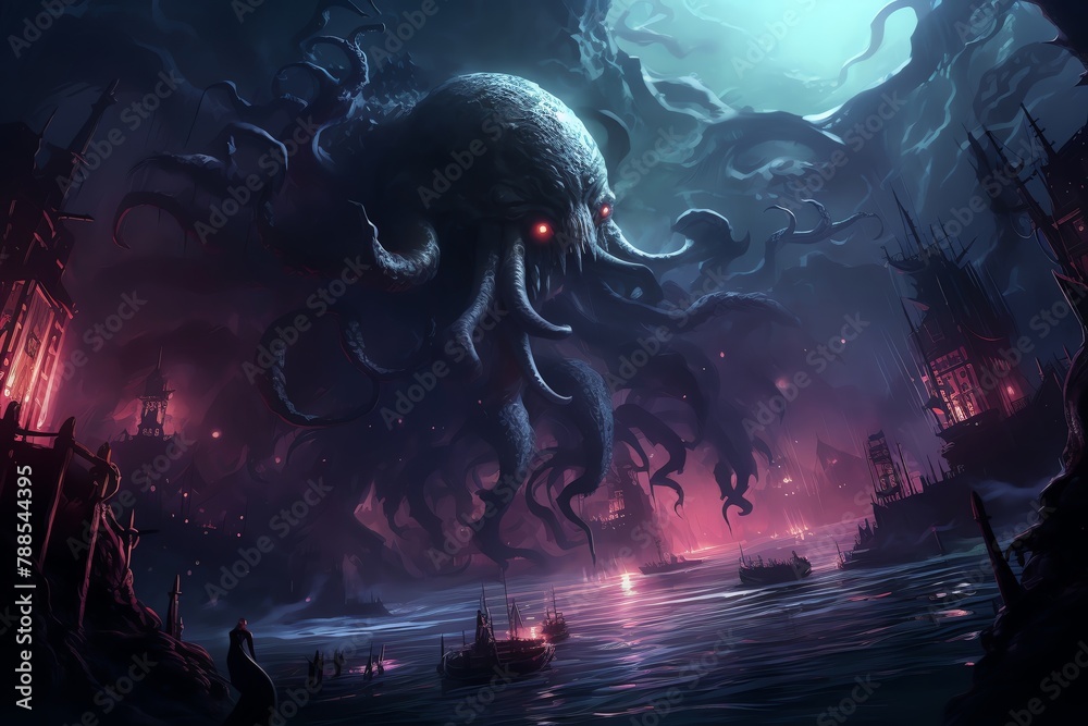 Immerse your audience in a virtual world where mythical beings roam free Envision a kraken ...