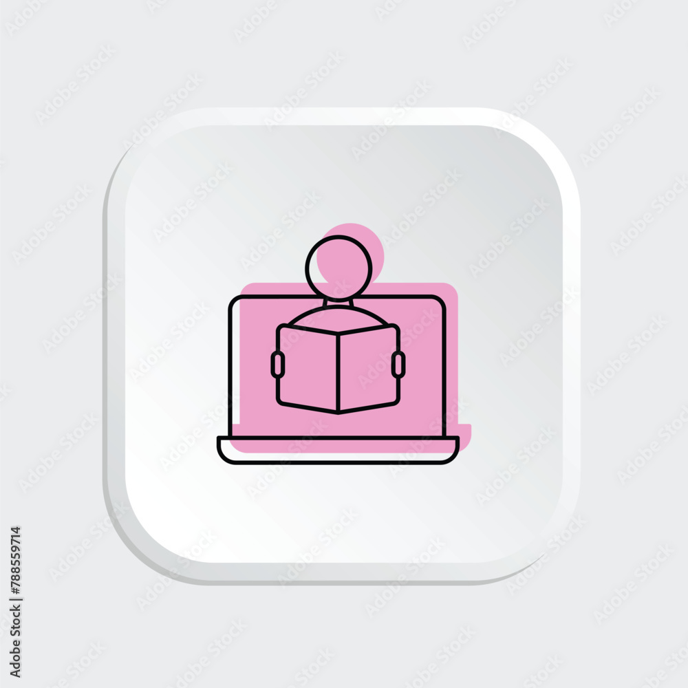e-learning icon, distance education icon, virtual learning icon ...