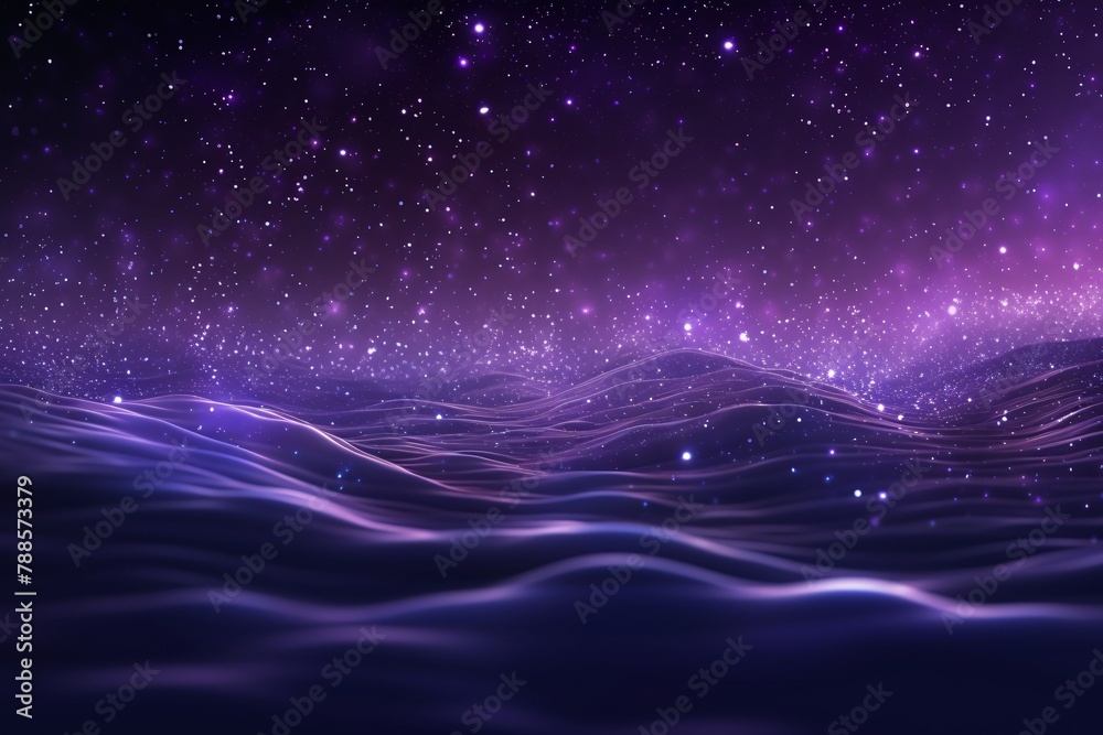 Particles Waves Abstract Wallpaper, Digital purple particles wave and ...