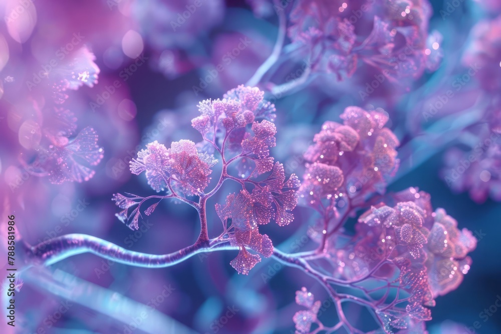 Lungs breathing, oxygen exchange, alveoli close-up, respiratory system ...