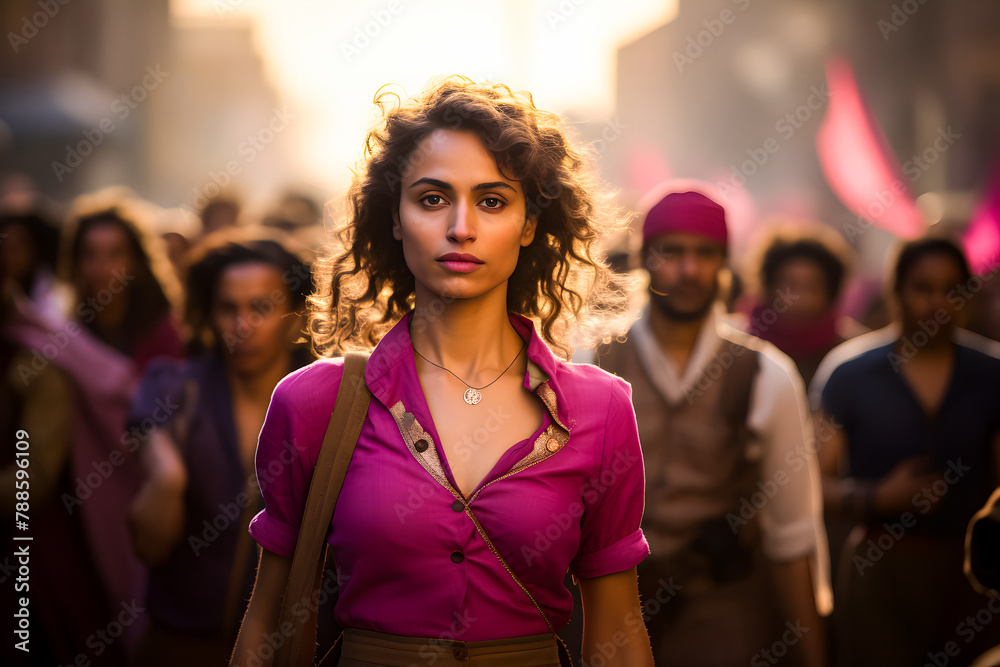 women empowerment : activists strong women defending rights on 8 march ...