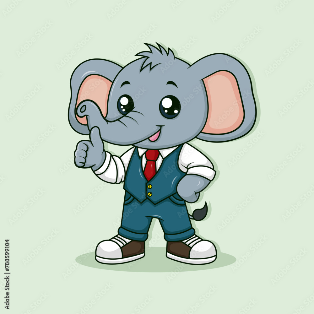 Cute Elephant Cartoon Character, Mascot Character, Mascot Design Stock ...
