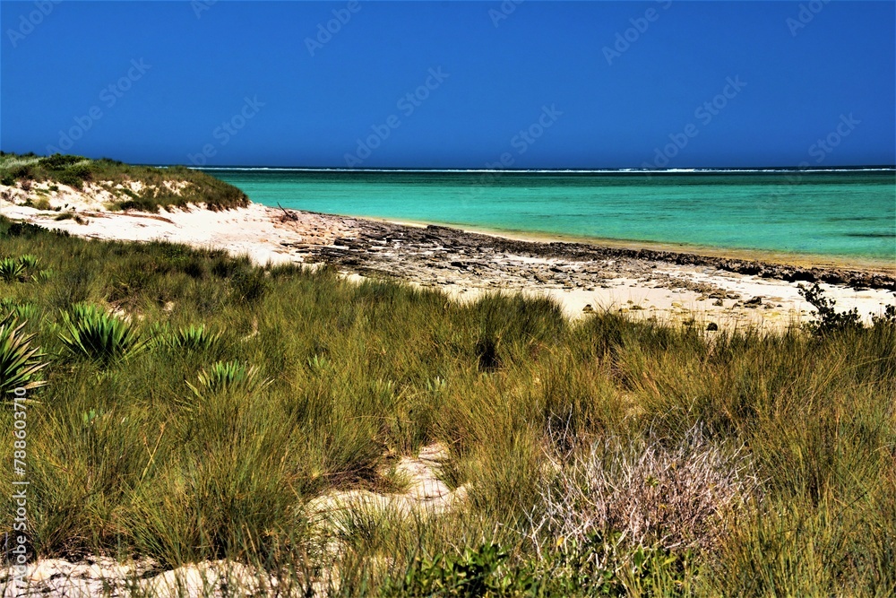 Beautiful scenery as seen on the seashore of Nosy Ve Island (Nosy Ve ...