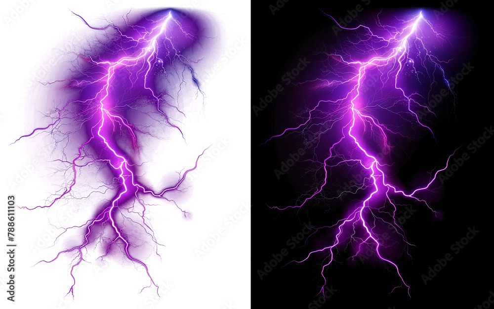 Purple Lightning Bolt Isolated on Transparent Background Translucent ...
