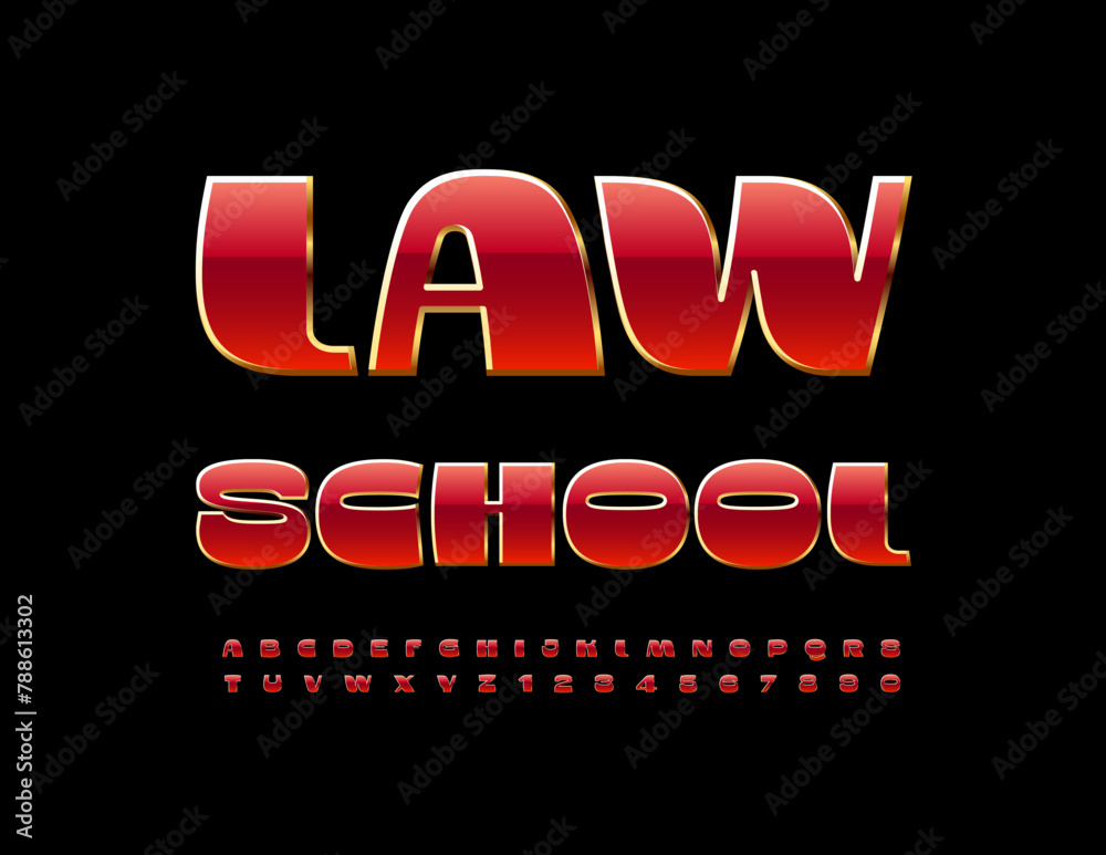 Vector premium sign Law School with elite Alphabet Letters and Numbers ...