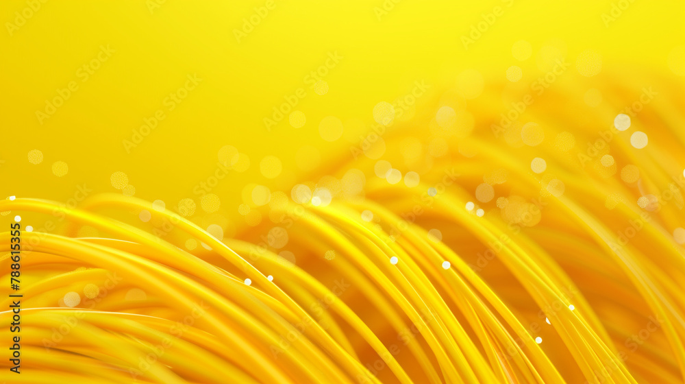 Network switch on rack cabinet with yellow utp patch cord cables ...