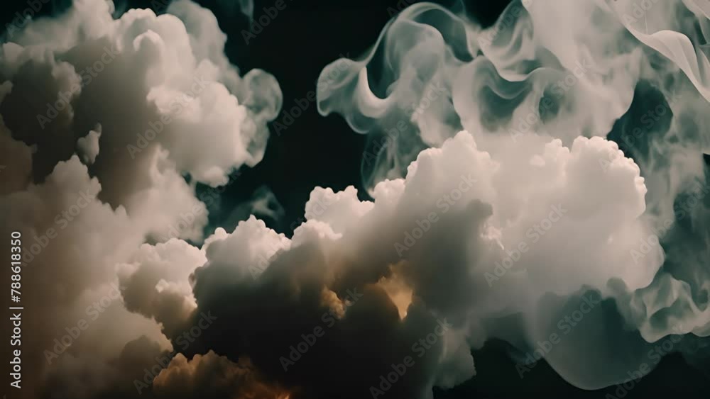 Ambient smoke on black background. Streaming smoke effect in a gradient ...