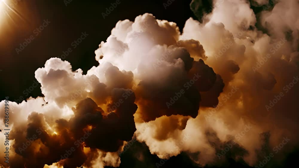 Ambient smoke on black background. Streaming smoke effect in a gradient ...