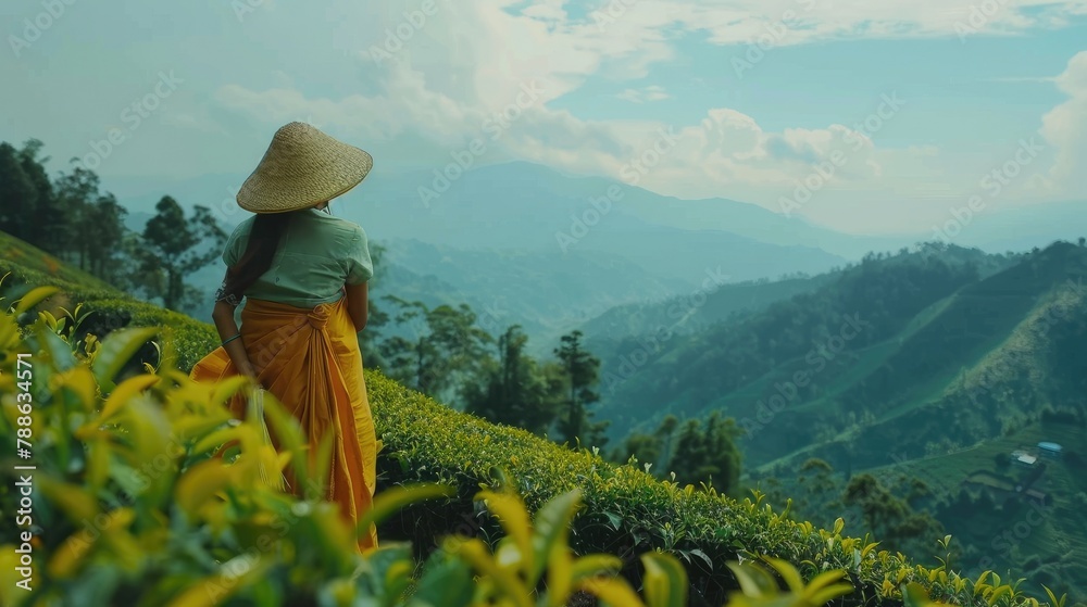 tradition as women hand-pick tea leaves in the scenic tea gardens of ...