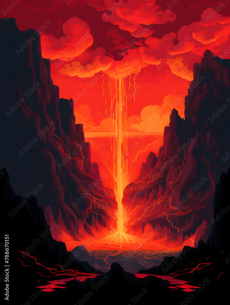 8 bit pixel volcano, 8 bit pixel volcano 8 bit style Stock Illustration ...
