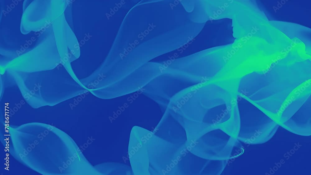 Blue ambient smoke abstract background effect. 4K dancing smoke forming ...