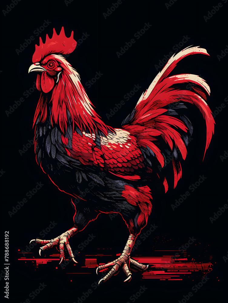 8 Bit pixel Rooster, pixel rooster, rooster chicken, 8 bit pixel ...