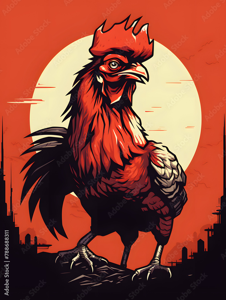 8 Bit pixel Rooster, pixel rooster, rooster chicken, 8 bit pixel ...