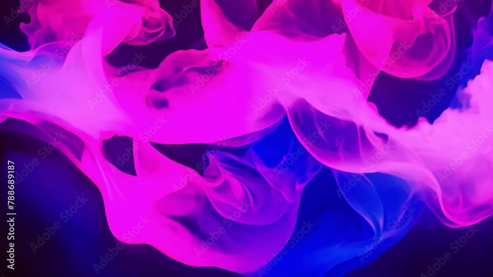 Vidéo Stock Neon blue,purple pink smoke lines moving. Abstract color ...