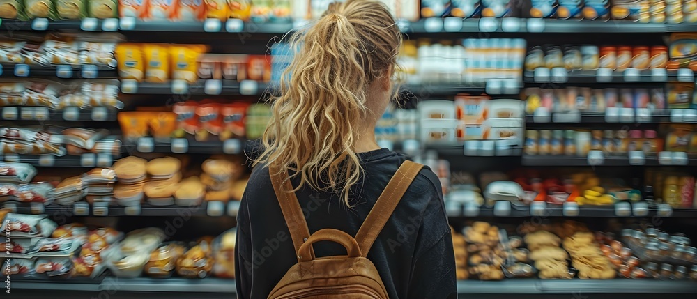 Pensive Shopper Amidst Bounty of Choices. Concept Shopping Stress ...