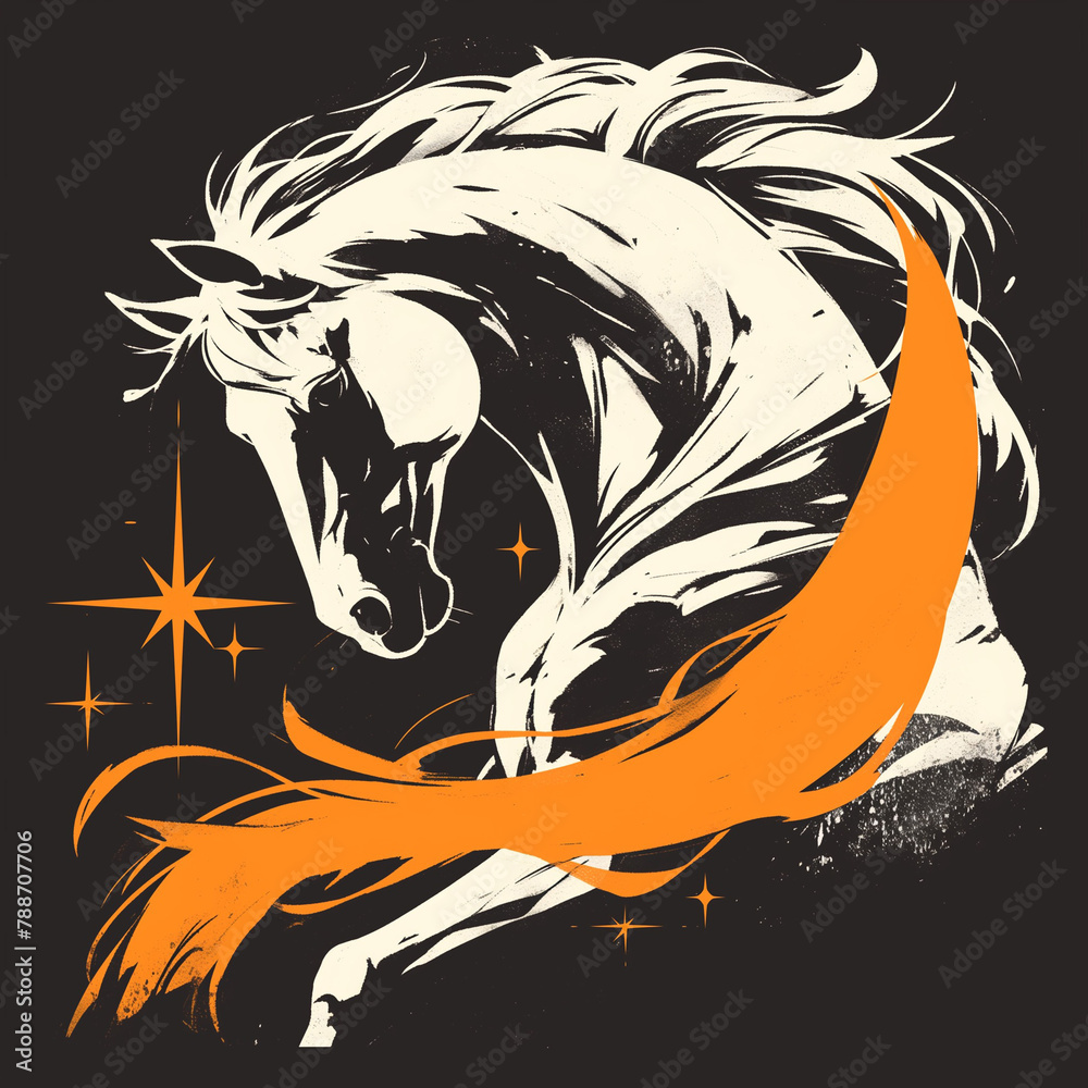 Horse concept graphic poster banner. Horse badge for t-shirt design ...