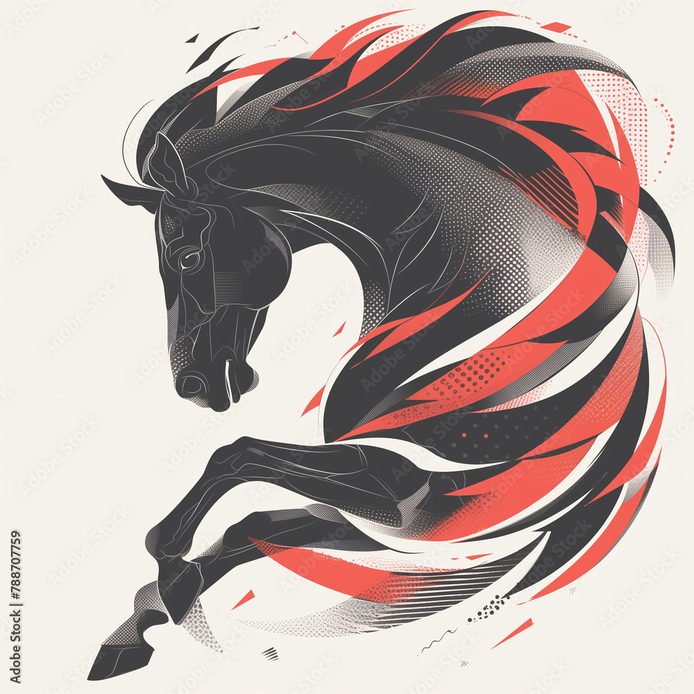 Horse concept graphic poster banner. Horse badge for t-shirt design ...