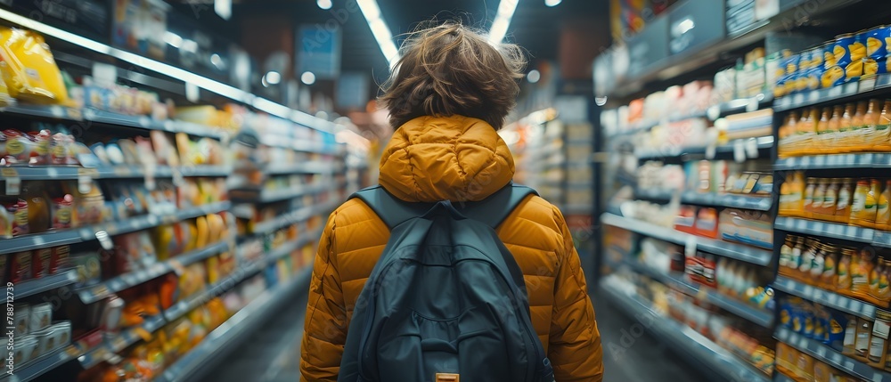 Man Contemplating Choices in Aisle. Concept Decision-making, Options ...