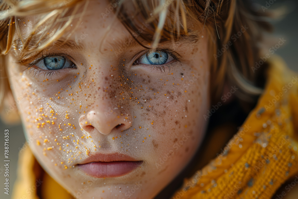 A boy covered in hives and welts after coming into contact with a bee ...