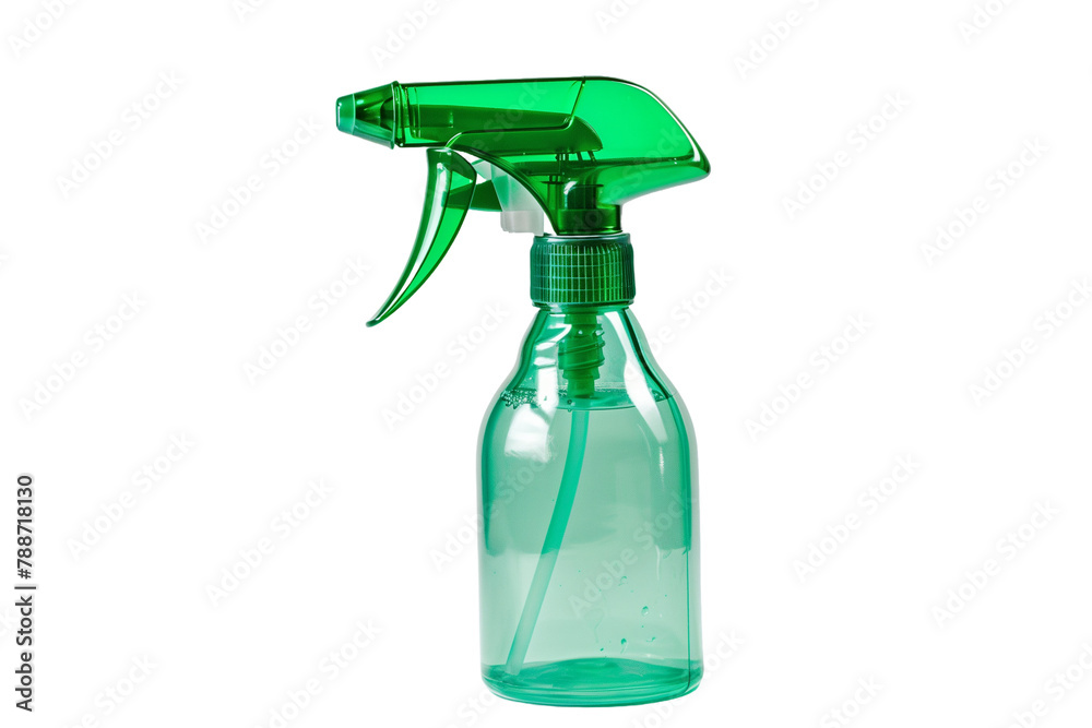 Green Plastic Spray Bottle - isolated on White Transparent Background ...
