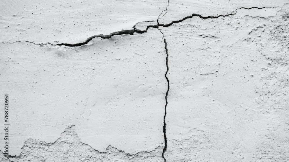 Cracks on the wall at the house or residence. The crack in the cement ...
