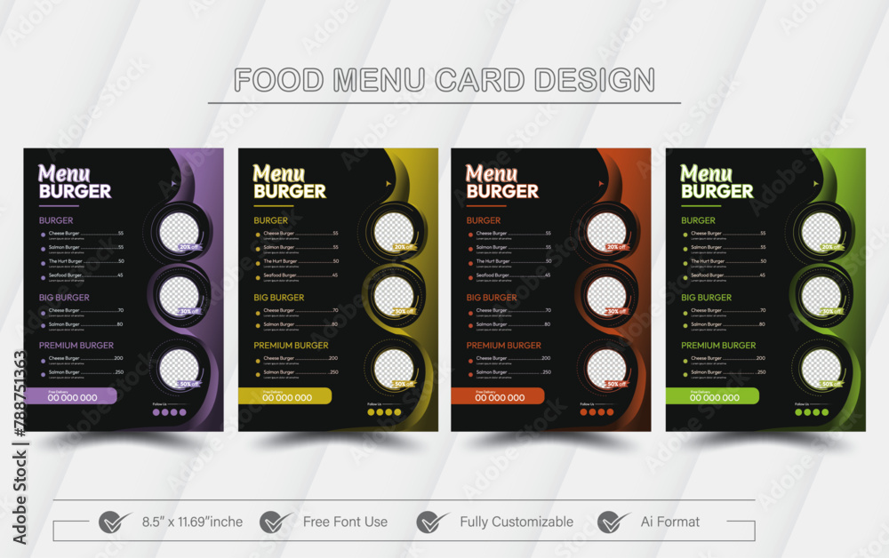 Editable Creative restaurant flyer design with delicious food menu ...