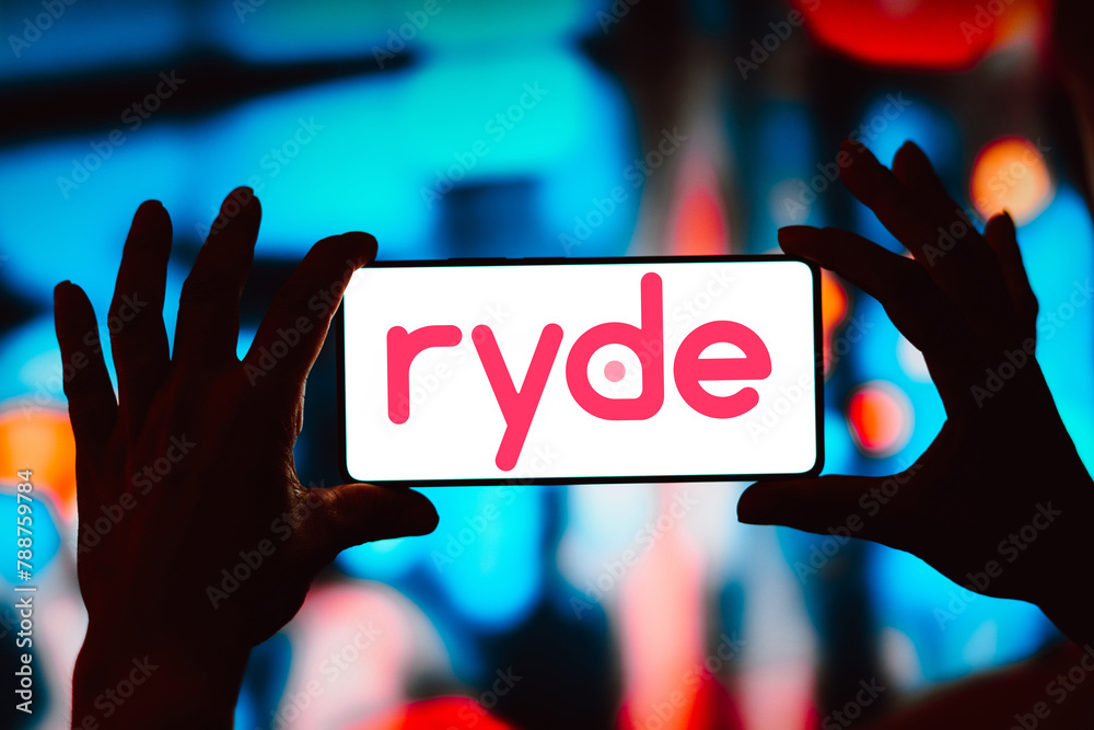 April 18, 2024, Brazil. In this photo illustration, the Ryde Group Ltd ...
