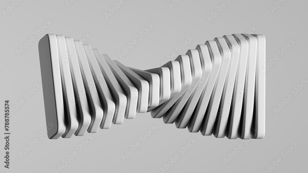 3d render, abstract minimalist white background. Group of simple ...