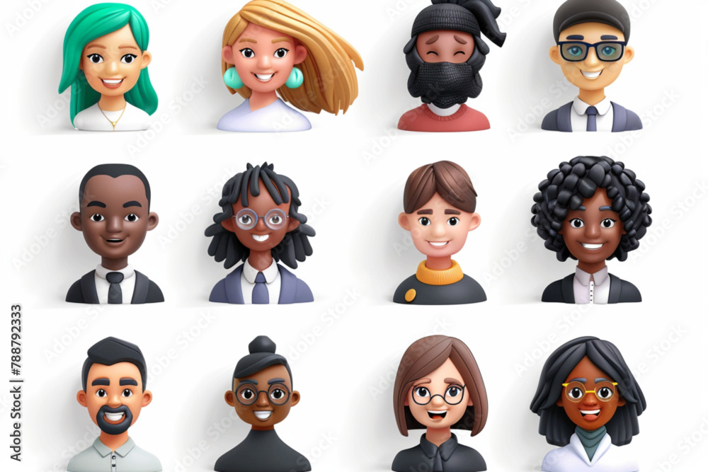 Character avatars set. Business men and women are smiling ...