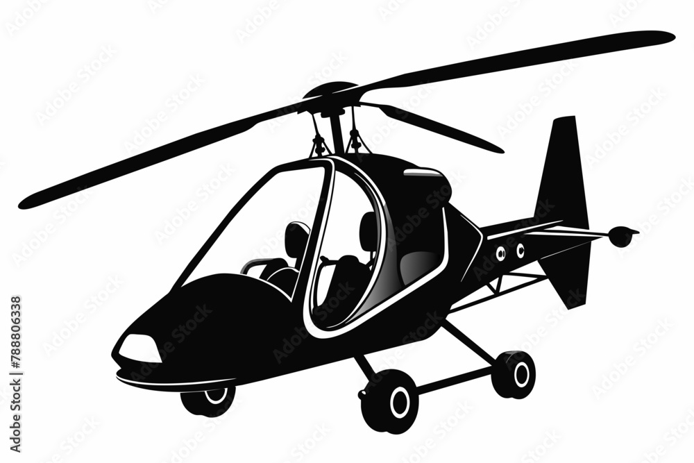 gyrocopter silhouette vector illustration Stock Vector | Adobe Stock