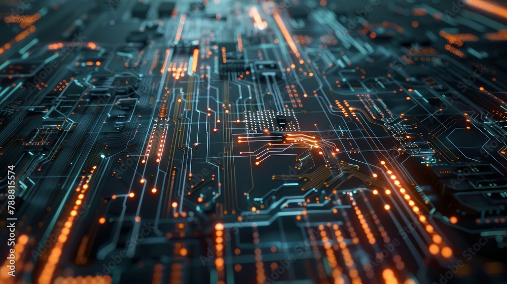 Advanced Technology Concept Visualization: Circuit Board CPU Processor ...