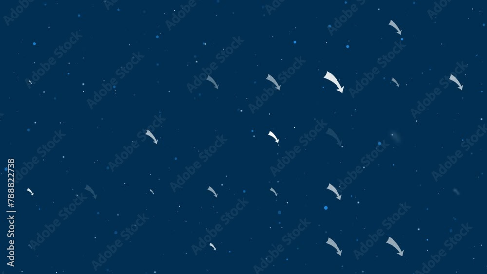 Template animation of evenly spaced down arrows of different sizes and ...