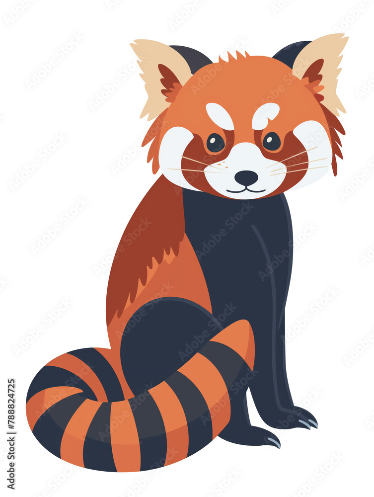 Cute Red panda illustration isolated on white transparent background ...