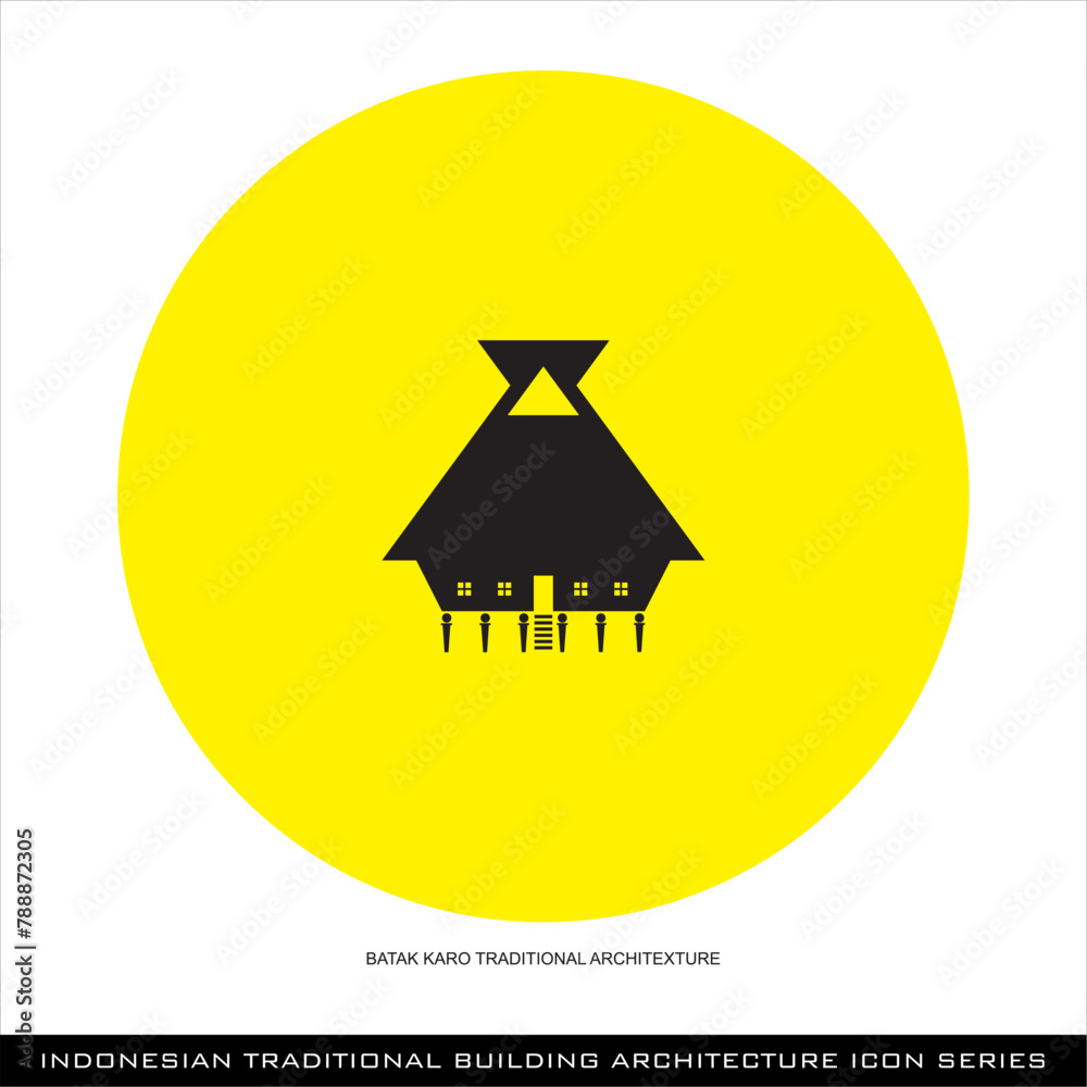 Karo Traditional House Icons, North Sumatra, a series of architectural ...