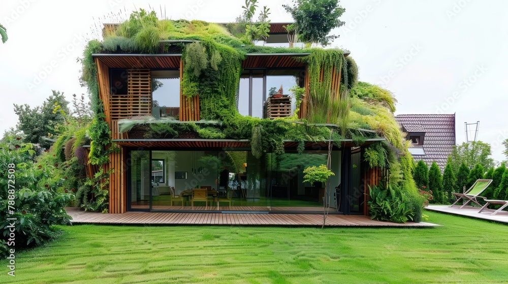 Eco-friendly architecture incorporates sustainable materials and energy ...