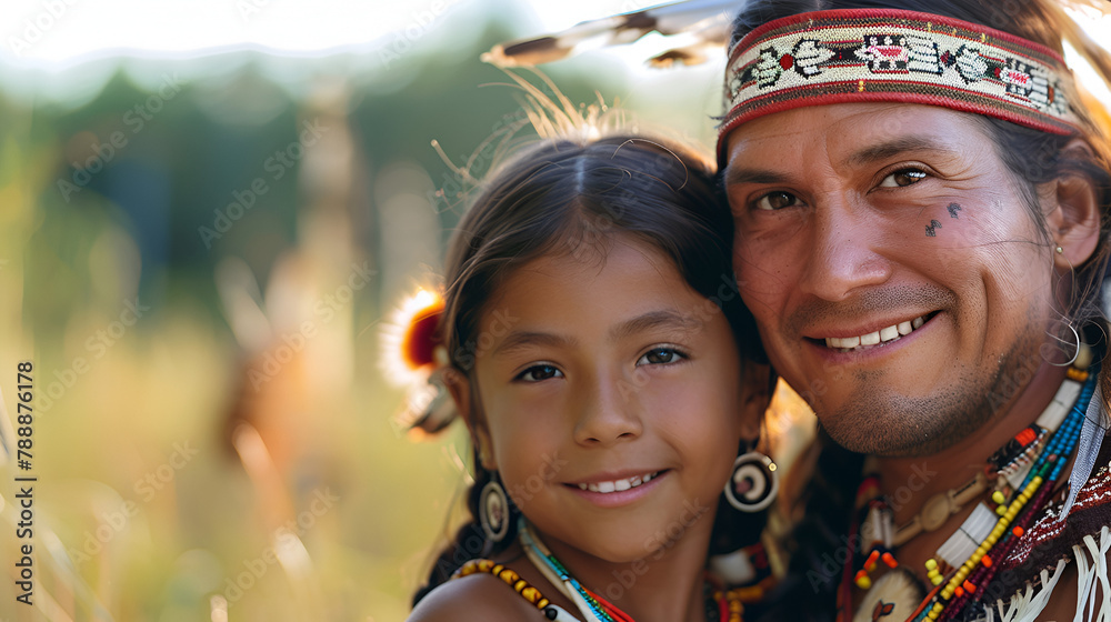 family of indigenous people, native America native, tribe, tribal red ...
