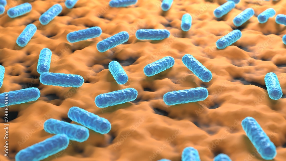 microbiology bacteria cells 3d representation. Can be used to represent ...