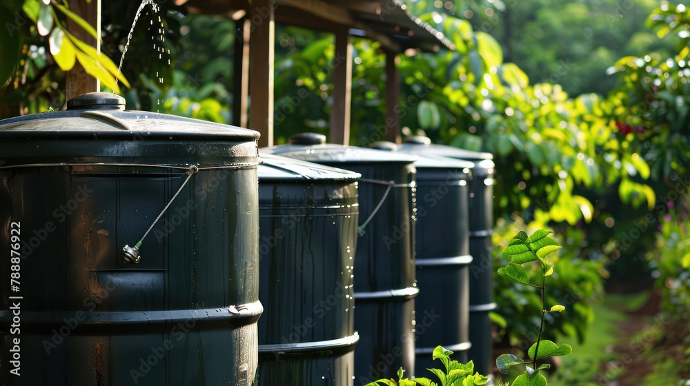 Rainwater harvesting systems capture and store rainwater for irrigation ...