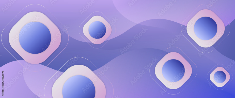 Pink and purple violet abstract banner with shapes. For business banner ...